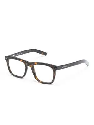 Montblanc Tortoiseshell-effect Square-frame Glasses