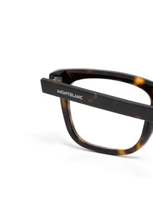 Montblanc Tortoiseshell-effect Square-frame Glasses