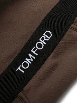 TOM FORD Logo-waistband Cotton Boxers - Brown
