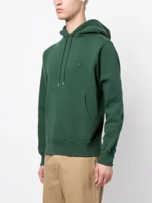 Maison Kitsuné Logo-patch Cotton Hoodie - Green
