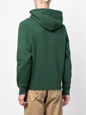 Maison Kitsuné Logo-patch Cotton Hoodie - Green