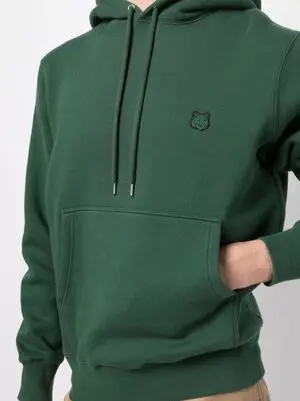 Maison Kitsuné Logo-patch Cotton Hoodie - Green