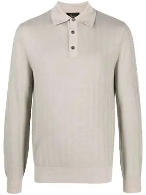 Brioni Long-sleeve Wool Polo Shirt