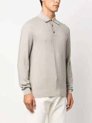 Brioni Long-sleeve Wool Polo Shirt