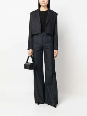 Patrizia Pepe Cropped Raw Denim Jacket