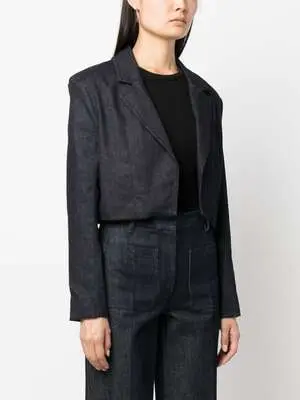 Patrizia Pepe Cropped Raw Denim Jacket