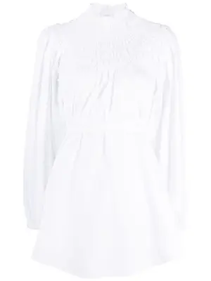 PATOU Tie-waist Organic Cotton Blouse