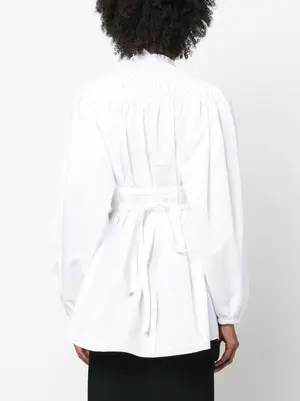 PATOU Tie-waist Organic Cotton Blouse