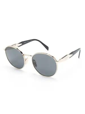 Prada Logo-engraved Round-frame Sunglasses