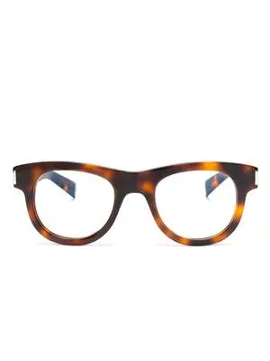 Saint Laurent Tortoiseshell Round-frame Glasses - Brown