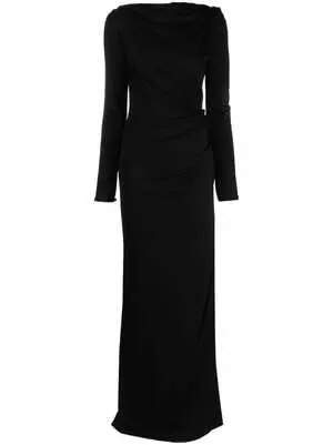 DEL CORE Gathered Long-sleeve Gown