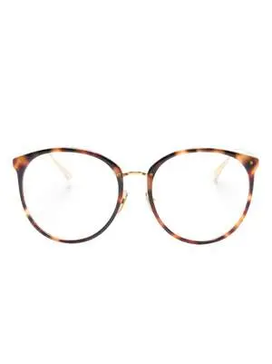 Linda Farrow Round-frame Glasses - Gold