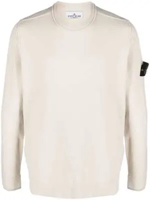 Stone Island Compass-motif Long-sleeve Jumper - Neutrals