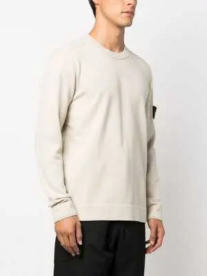 Stone Island Compass-motif Long-sleeve Jumper - Neutrals
