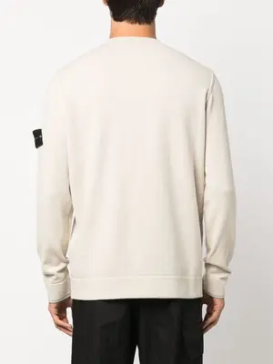 Stone Island Compass-motif Long-sleeve Jumper - Neutrals