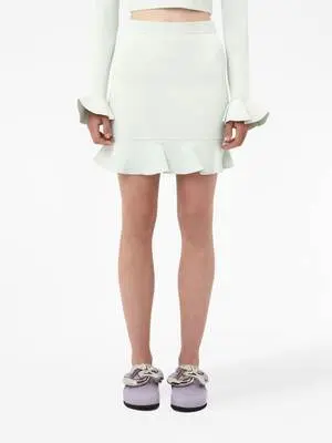 JW Anderson Logo-embroidered Knitted Skirt - Green