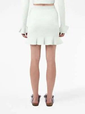 JW Anderson Logo-embroidered Knitted Skirt - Green