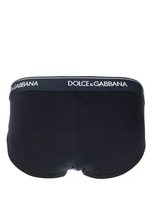 Dolce & Gabbana Logo-waistband Cotton Briefs - Blue