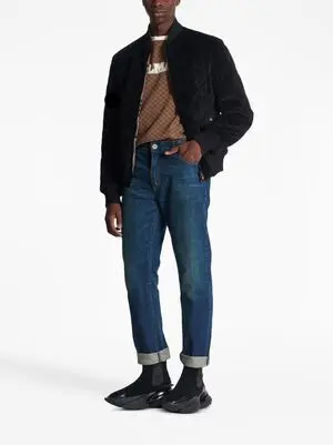 Balmain Vintage Logo-patch Straight-leg Jeans - Blue
