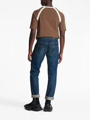 Balmain Vintage Logo-patch Straight-leg Jeans - Blue