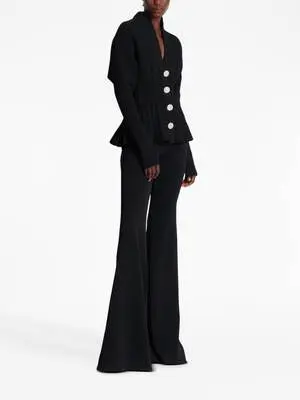 Balmain Rib-knit Pleated Cardigan