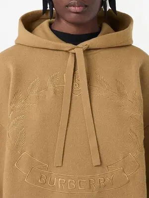 Burberry Oak Leaf Crest Embroidered Oversized Hoodie