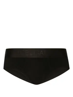 Dolce & Gabbana Logo-waistband Cotton Briefs - Black