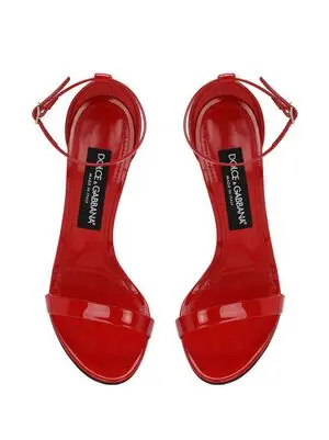 Dolce & Gabbana 105mm Kim Leather Sandals - Red