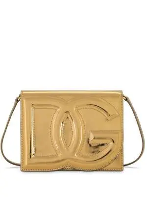 Dolce & Gabbana Embossed Logo Calfskin Shoulder Bag