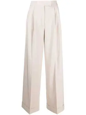 D.exterior Pressed-crease Flared Trousers