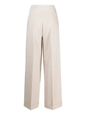 D.exterior Pressed-crease Flared Trousers