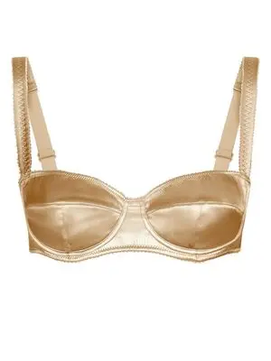 Dolce & Gabbana Balconette Metallic Bra Neutrals