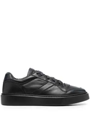 DOUCAL'S Grained Leather Low Top Sneakers - Blue