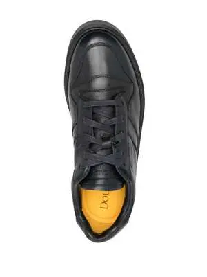 DOUCAL'S Grained Leather Low Top Sneakers - Blue