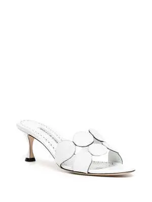 Manolo Blahnik Haribalmu 60mm Leather Sandals - White