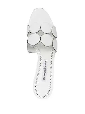 Manolo Blahnik Haribalmu 60mm Leather Sandals - White