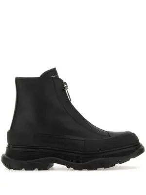 Alexander McQueen Tread Slick Leather Boots - Black