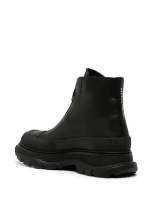 Alexander McQueen Tread Slick Leather Boots - Black