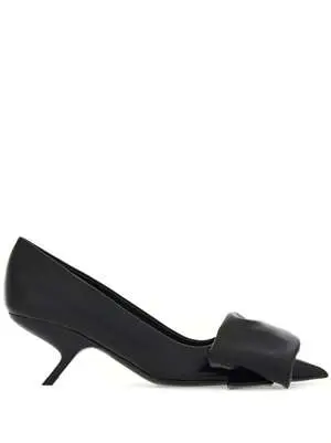 FERRAGAMO Oversized-bow Leather Pumps