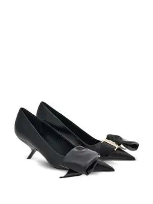 FERRAGAMO Oversized-bow Leather Pumps