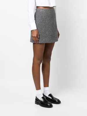PATOU Textured-knit Mini Skirt - Grey