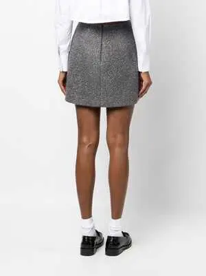PATOU Textured-knit Mini Skirt - Grey