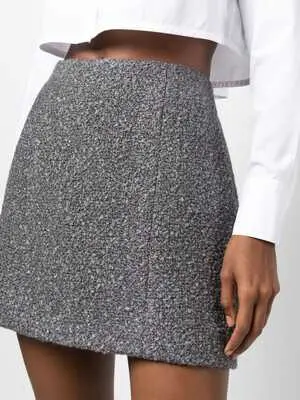 PATOU Textured-knit Mini Skirt - Grey