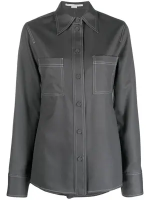 Stella McCartney Pointed-collar Flannel Shirt