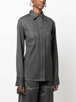 Stella McCartney Pointed-collar Flannel Shirt