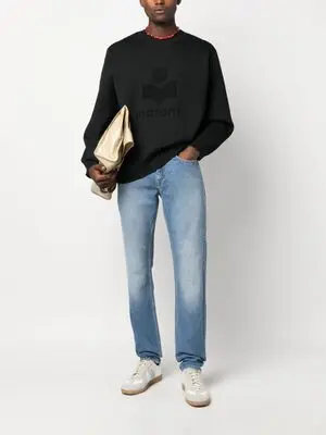 MARANT Ayler" Logo Motif Ribbed Sweater