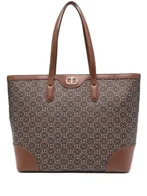 TWINSET Floral Monogram Tote Bag