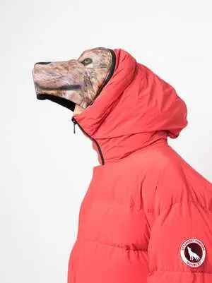 DOUBLET Padded Animal Motif-hoodie Jacket - Red