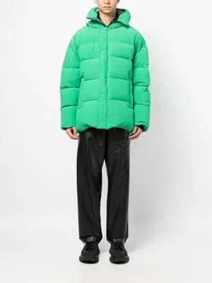 DOUBLET Padded Animal Motif Hoodie Jacket - Green