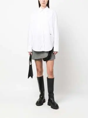 MSGM Embroidered-logo Cotton Shirt